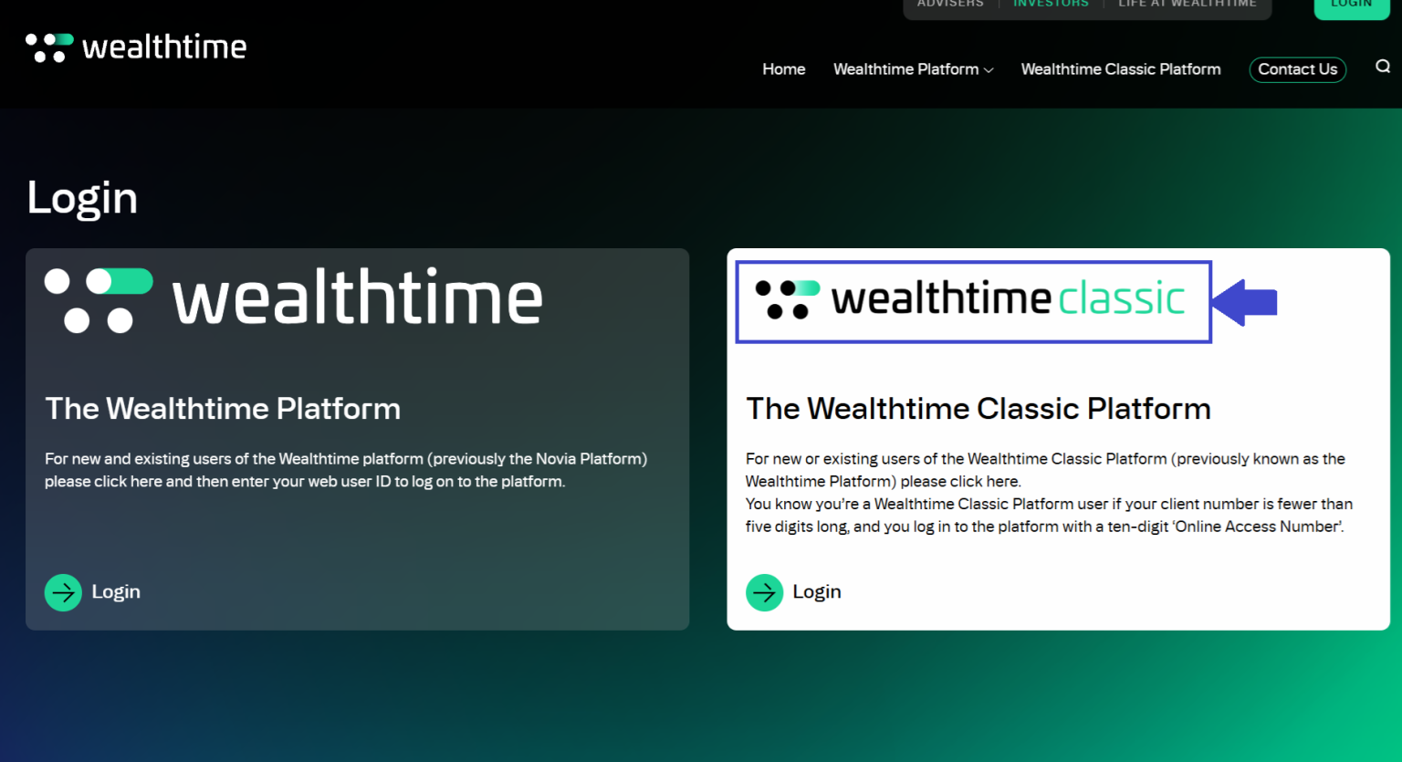 Wealthtime Platform - Investors